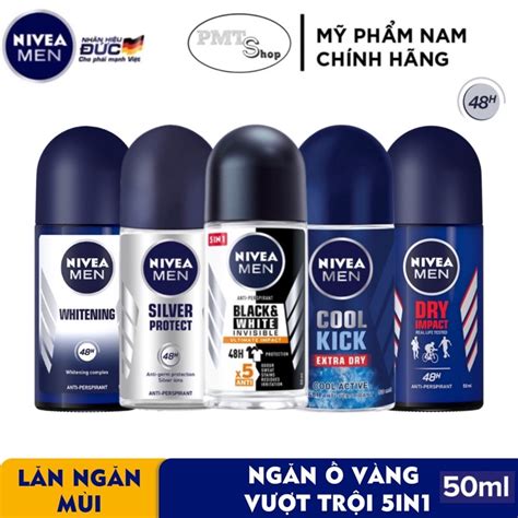 Lăn khử mùi NIVEA MEN 50ml Dry Impact Brightening Silver Protect