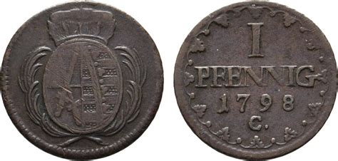 Sachsen Albertinische Linie Cu Pfennig C Friedrich August Iii