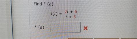 solved find f a f t 2t 6 t 5 f a l