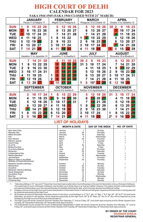 Delhi High Court Holidays 2024 Delhi Aura Margie
