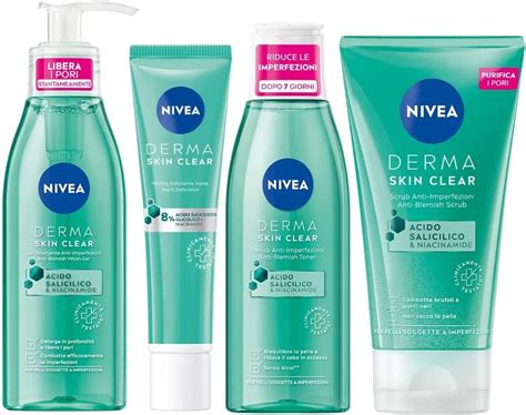 Nivea Derma Skin Clear Kit Anti Imperfezioni Set Da 4 Gel Detergente