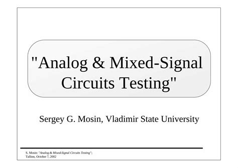 pdf analog and mixed signal circuits testing ttu eeraiub reason tutorial analog test l2 mosin