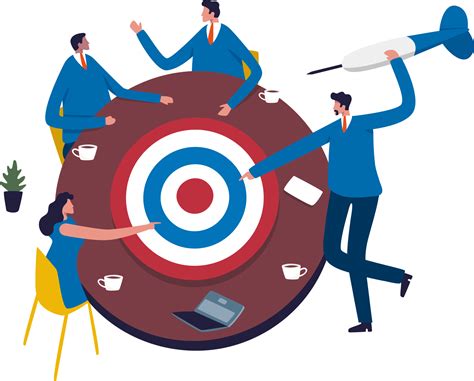 Goal Setting Achievable Target Business Team In A Meeting Around A