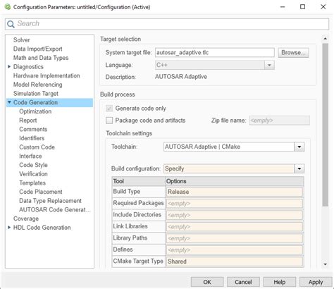 build library or executable from autosar adaptive model matlab and simulink mathworks 中国