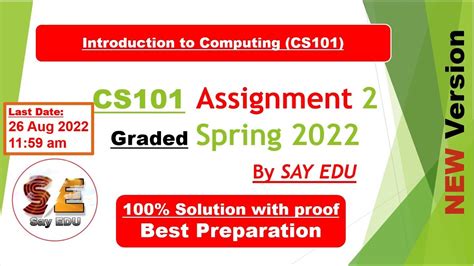 cs101 assignment 2 solution spring 2022 new introduction to computing say edu💗 cin
