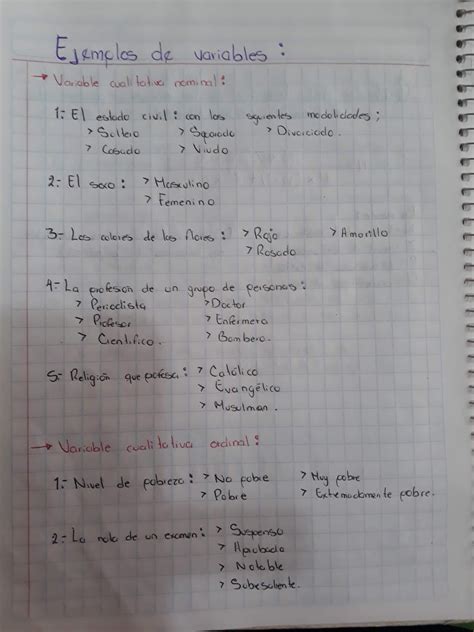 BIOESTADISTICA 5 6 Jue Sab Tarea 2 Ejemplos De Los Tipos De Variables