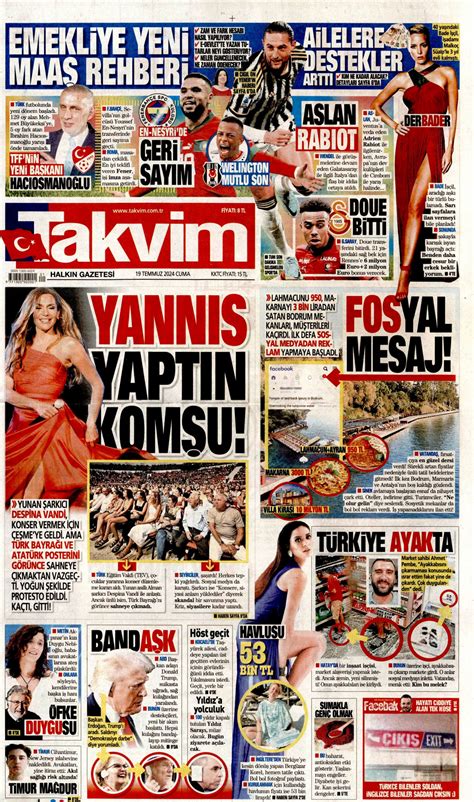 Takvim Gazetesi Takvim Manşet Oku Haberler 19 Temmuz 2024