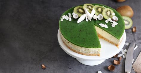 Veganer Kiwi Kokosnuss No Bake Cheesecake Bake To The Roots