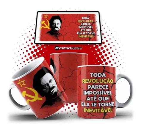 Caneca Leon Trótski Marxista Comunista Revolução Bolchevique