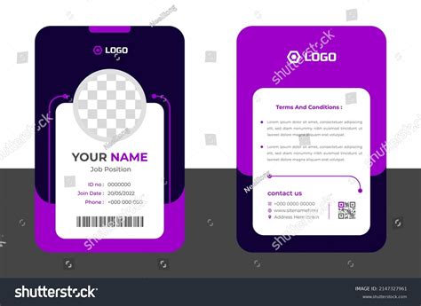 Company Employee Id Card Template Modern Stock Vector Royalty Free
