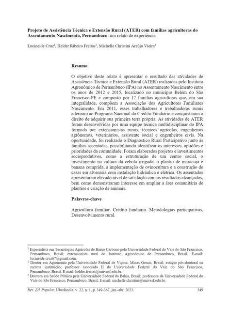 PDF Projeto de Assistência Técnica e Extensão Rural ATER