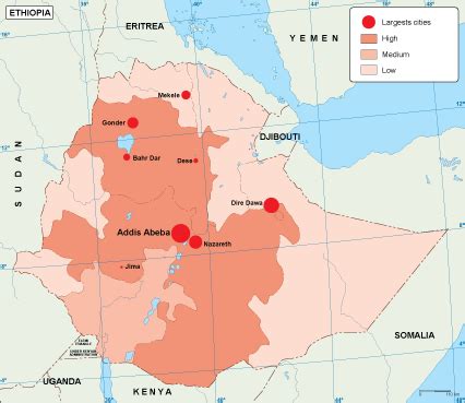 Ethiopia Population Map EPS Illustrator Map Our Cartographers Have