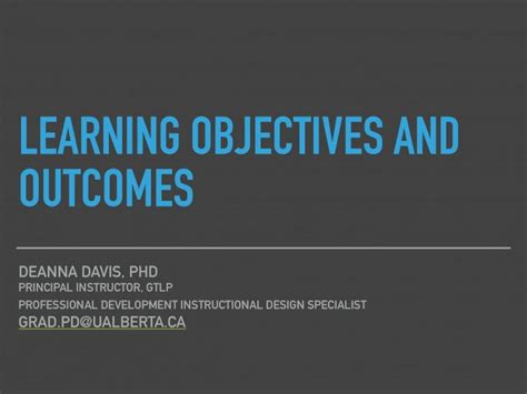 PDF LEARNING OBJECTIVES AND OUTCOMES 2018 08 31 Between Learning
