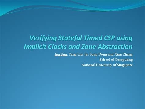 verifying stateful timed csp using implicit clocks and