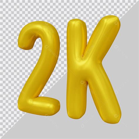 Elemento 3D 2K De Seguidores Dourado Para Composição PSD download