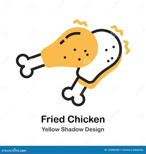 Fried Chicken Lineal Color Illustration Stock Vector Illustration Of