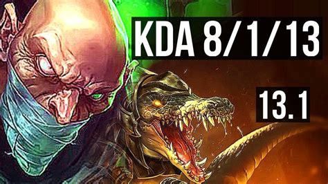SINGED Vs RENEKTON MID Rank 2 Singed 8 1 13 800 Games 1 3M