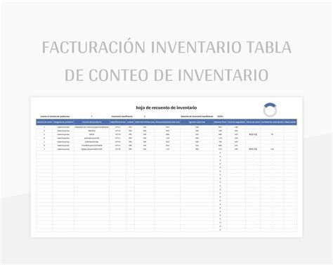 Plantilla de Excel Facturación Inventario Tabla De Conteo De Inventario