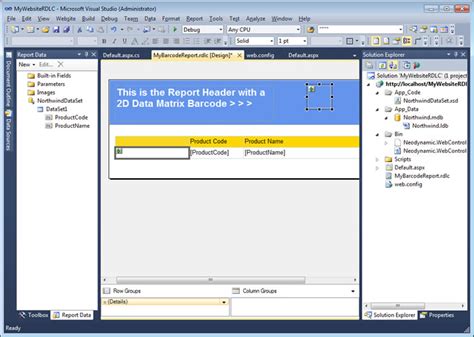 How To Use Codeless Barcode Generation Feature In ReportViewer RDLC