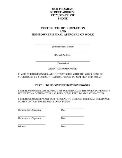 Printable Roofing Certificate Of Completion Printable Word Searches