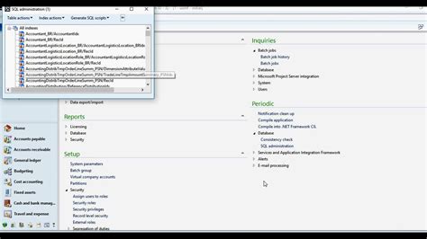 Re Index And Synchronize Table From Microsoft Dynamics Axapta MSDAX