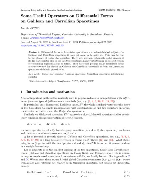 pdf some useful operators on differential forms on galilean and carrollian spacetimes
