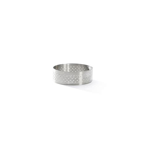 Cercle à tarte rond VALRHONA inox perforé Ht 2 cm acier inox
