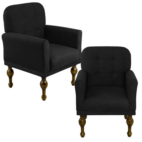 Kit 02 Poltronas Cadeiras Para Sala Recepção Decorativa Luna Corino