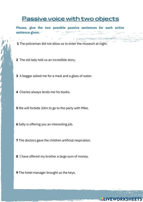 Ficha De Passive Voice With Two Objects Cuadernos Interactivos