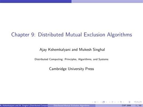 chapter 9 distributed mutual exclusion algorithms