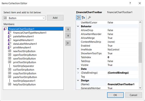 toolbar componentone financialchart for winforms