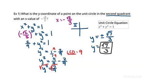 how to find a point on the unit circle given one coordinate trigonometry