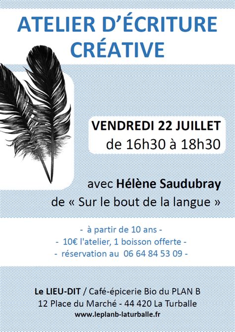 ATELIER écriture créative Le PLAN B La Turballe