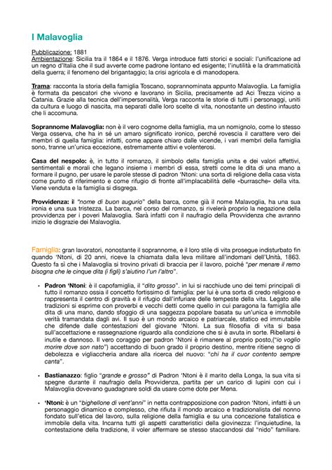 I Malavoglia Verga Introduce Fatti Storici E Sociali Cazione Ad Un