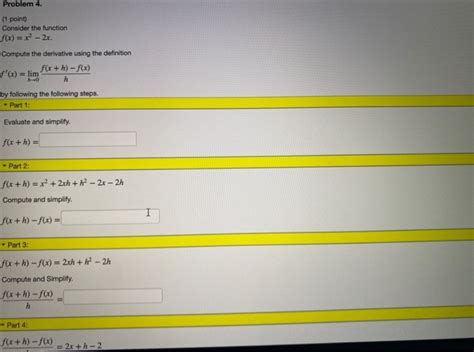 solved problem 4 1 point consider the function f x x2