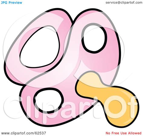 Royalty Free RF Clipart Illustration Of A Pink Baby Pacifier By Pams