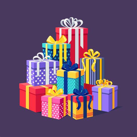 Big Pile Of Gift Box Present With Ribbon Bow Isolated On Background