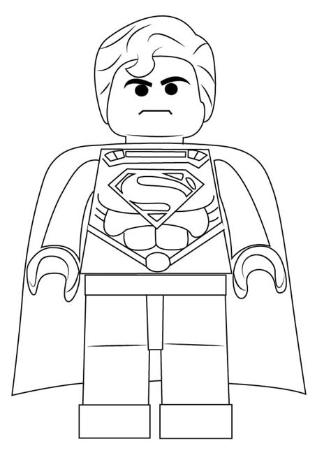 Fise de Colorat cu Lego Superman În Picioare Descărcați imprimați