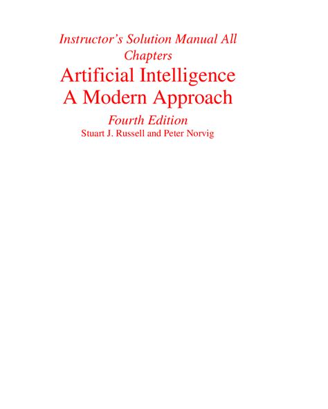 artificial intelligence a modern approach 4e stuart russell solution manual browsegrades