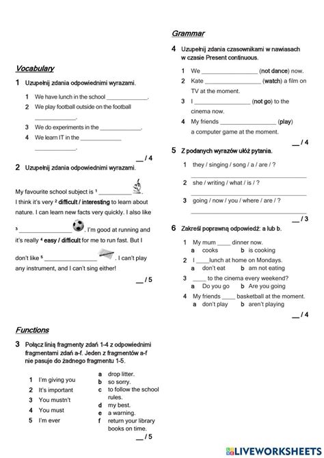 Unit Worksheet