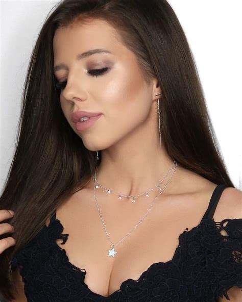 Choker na szyję srebrny podwójny łańcuszek z gwiazdką BERYL