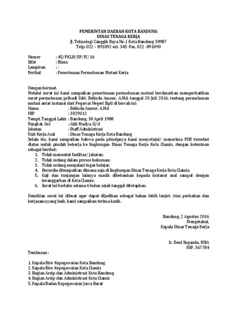 Detail Contoh Surat Mutasi Koleksi Nomer 24