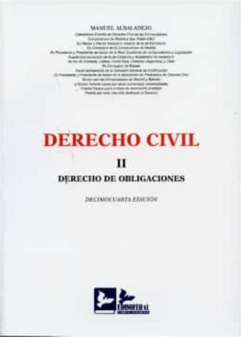 DERECHO CIVIL TOMO II OBLIGACIONES 14ª ED Escrito por ALBALADEJO