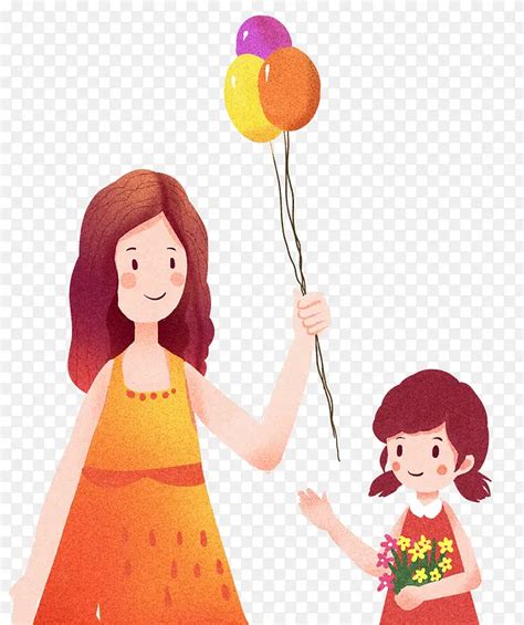 手绘人物插图母亲节妈妈女孩PNG图片素材下载 图片编号qwppnkdy 免抠素材网