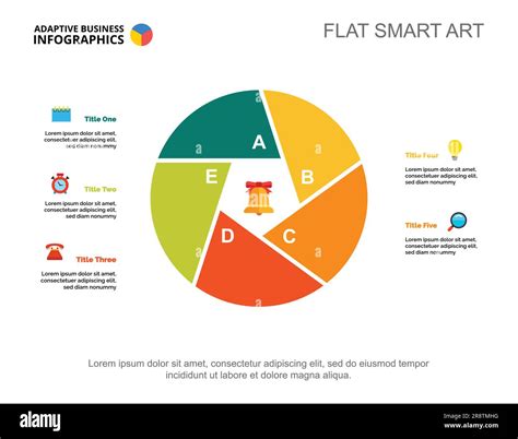 Five Points Process Chart Slide Template Business Data Strategy Plan