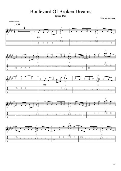 Green Day Boulevard Of Broken Dreams Chords Tab Imanmd