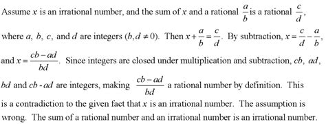 mathbitsprep algebra 1 real numbers sum and product of rationals and irrationals