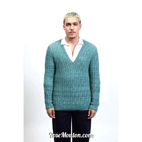 Modèle pullover homme 52 catalogue FAM 280 Lang Yarns