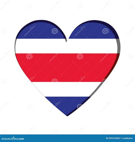 Isolated Heart Shape With The Flag Of Costa Rica Vector Stock Vector