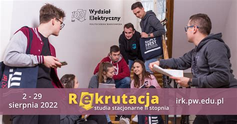 Rekrutacja na studia stacjonarne II stopnia Wydział Elektryczny